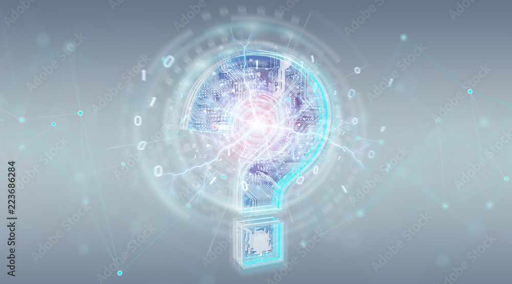 Blue digital question marks background 3D rendering Stock Photo | Adobe ...