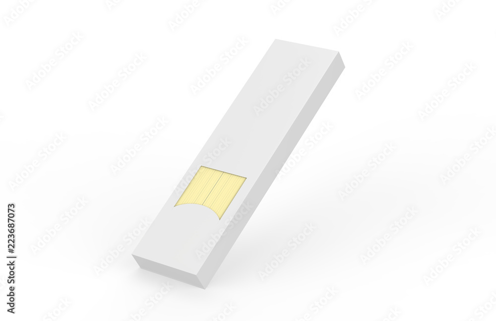 White Blank Spaghetti Box, Mock-up Template On Isolated White ...