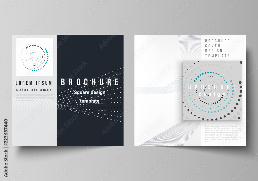 The minimal vector illustration of editable layout of two square format ...