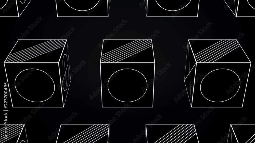 Rotating Cubes Animation - Looping. Animation rotating cubes of white ...