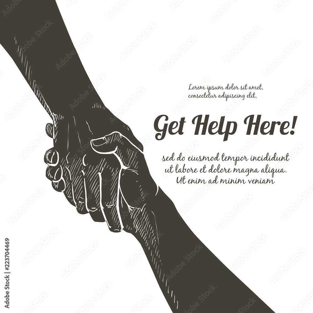 Helping hand vector. Gesture, sign of help and hope. Stock Vector ...