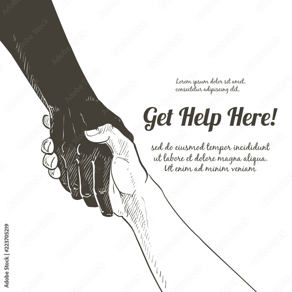Helping hand vector. Gesture, sign of help and hope. Stock Vector ...
