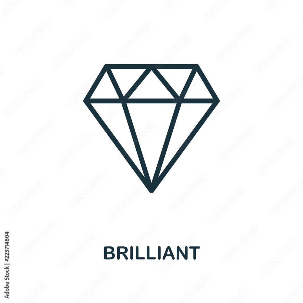 Brilliant icon. Monochrome style design. UI. Pixel perfect simple symbol brilliant icon. Web ...