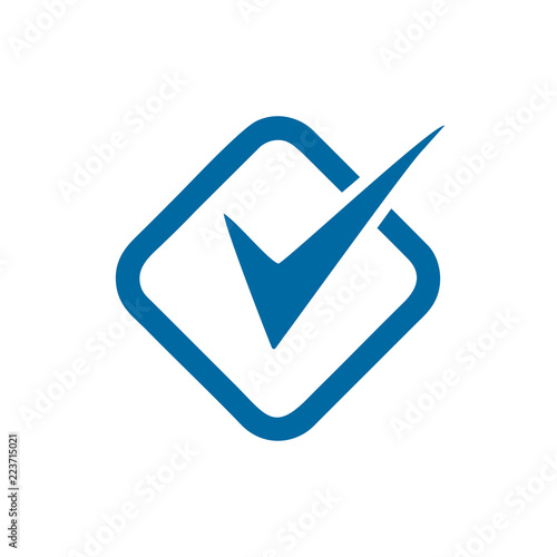 blue check mark icon in a box illustration Stock Photo | Adobe Stock