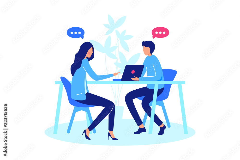 Conversation between two person. Stock Vector | Adobe Stock