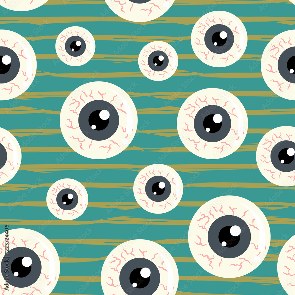 Creepy eyes pattern for halloween background Stock Vector | Adobe Stock