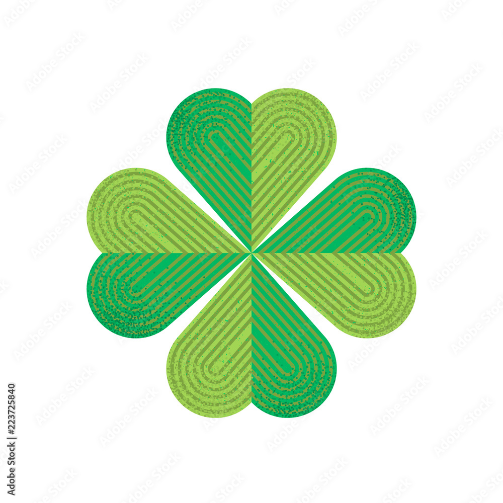 Four leaf clover, trendy colorful design. Vector illustration isolated ...