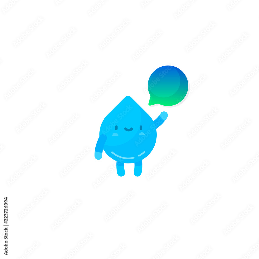 Cute water drop character Stock Vector | Adobe Stock