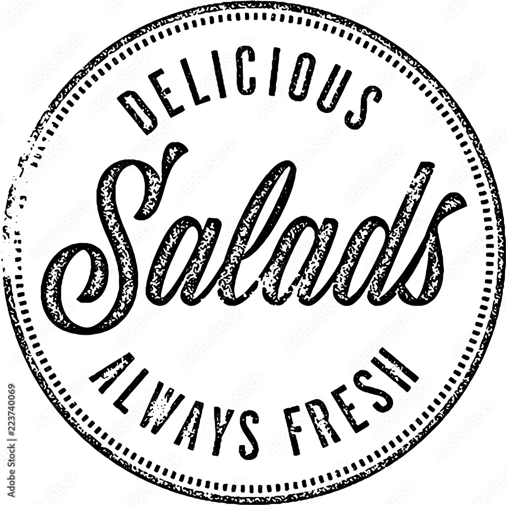 Fresh Salads Vintage Restaurant Sign Stock Vector | Adobe Stock