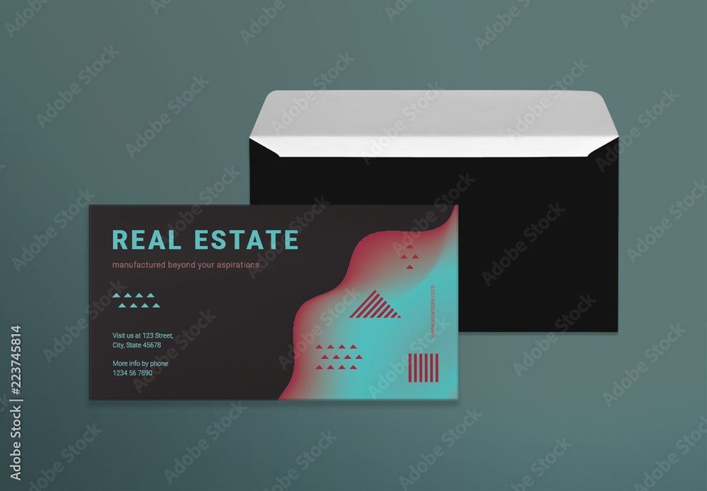 Envelope Layout Set with Geometric Elements Stock Template | Adobe Stock