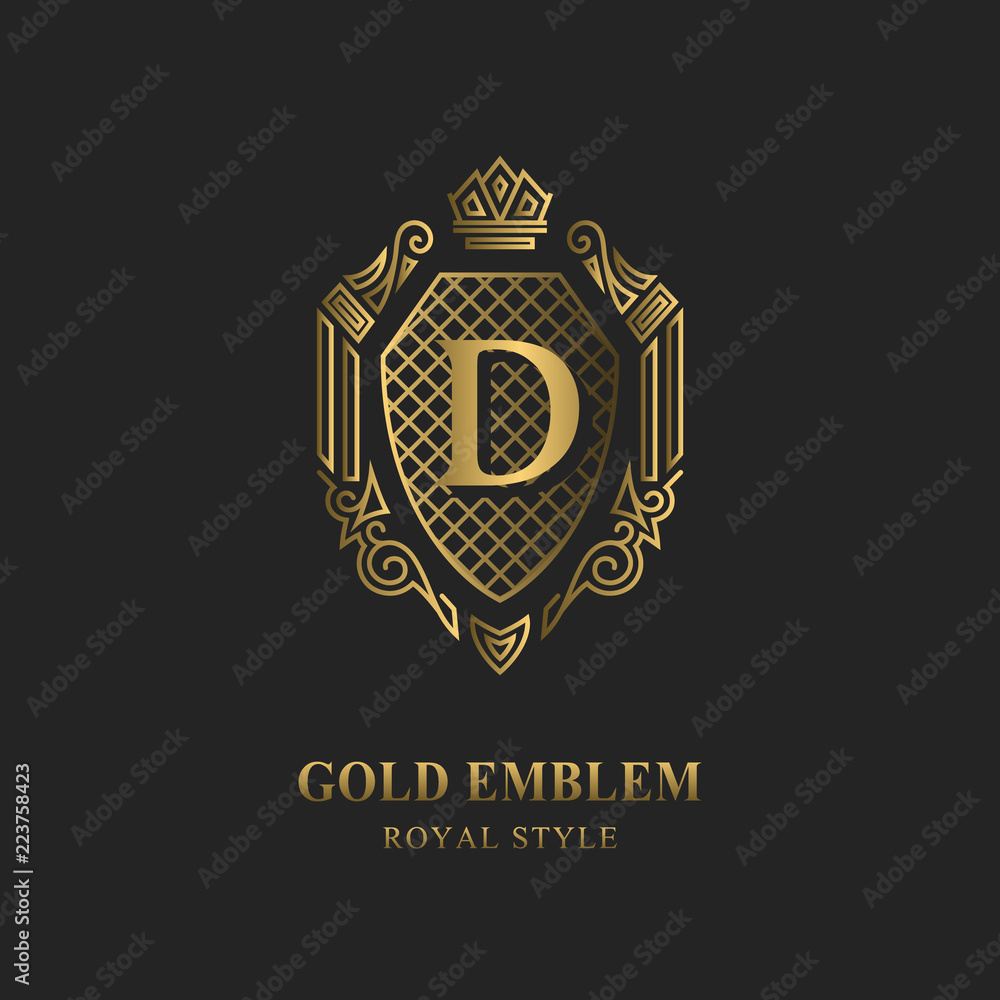 Royal monogram design. Luxury volumetric logo template. 3d line ...