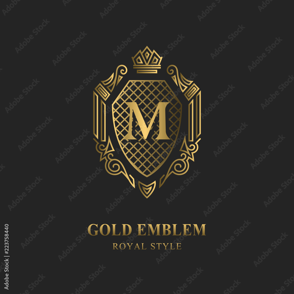 Royal monogram design. Luxury volumetric logo template. 3d line ...