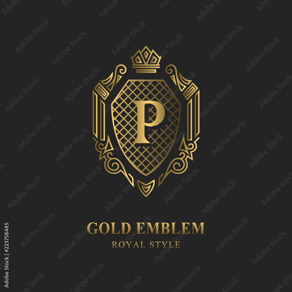 Royal monogram design. Luxury volumetric logo template. 3d line ...