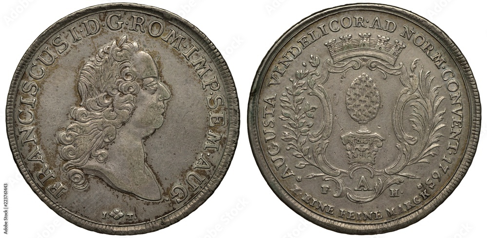 Holy Roman Empire of German Nation German Augsburg silver coin 1 thaler ...
