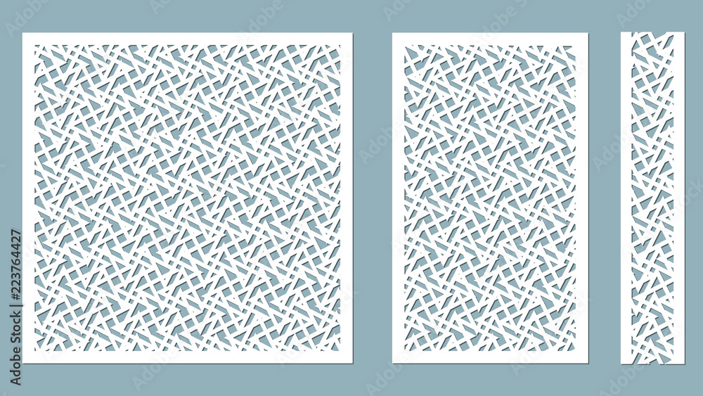 Vector illustration. Decorative panel lines, laser cutting. decorative ...