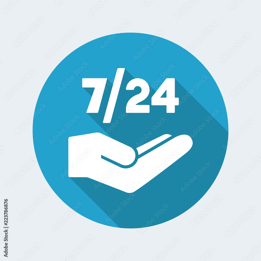 7/24 services - Vector web icon Stock Vector | Adobe Stock