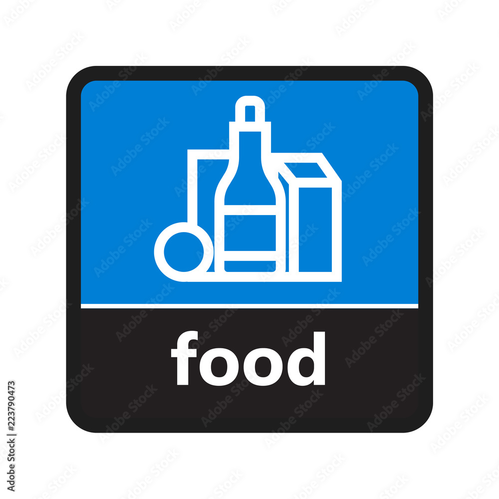 Food sign with label for print and digital content Stock Illustration ...