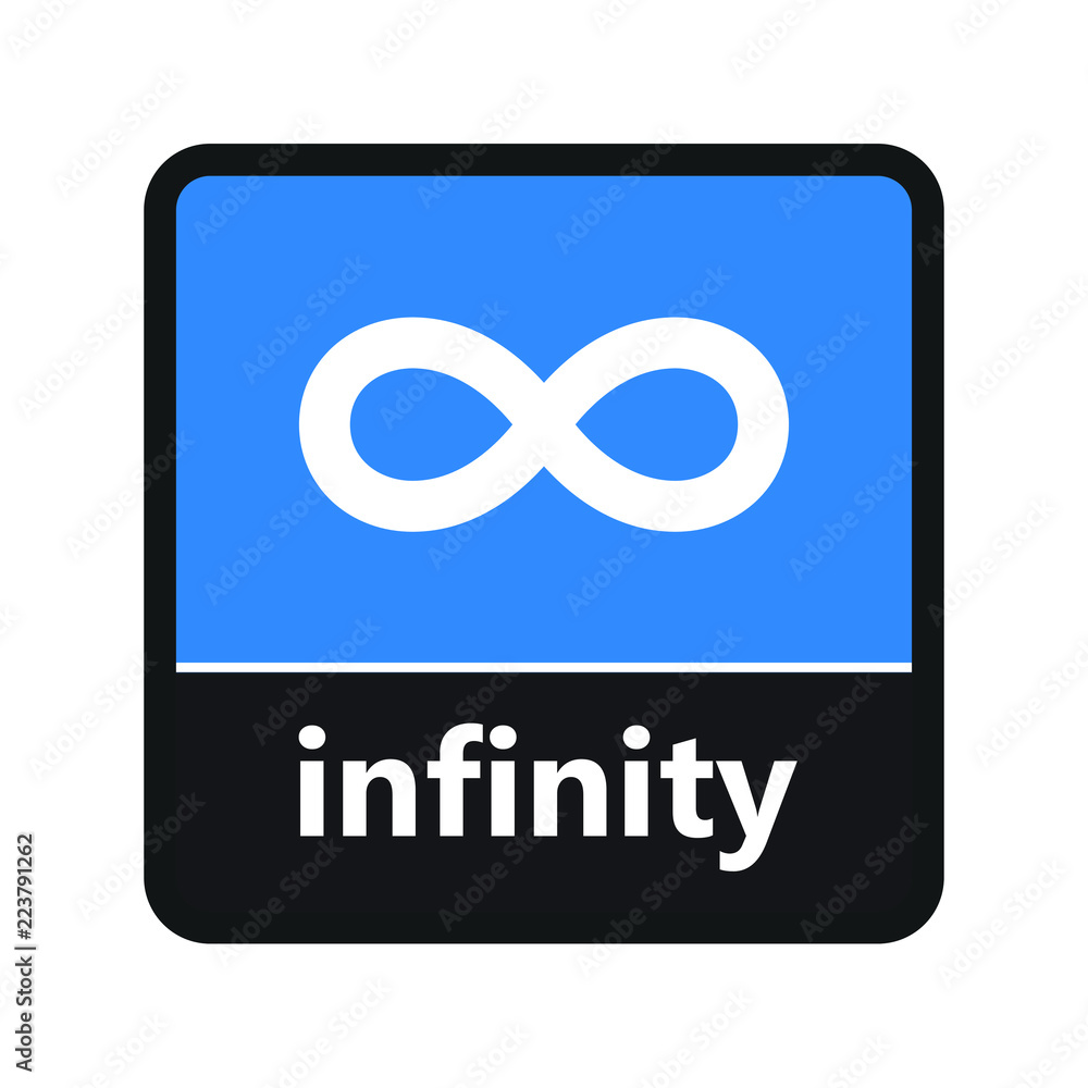 Infinity sign with label for print and digital content Stock Vector ...