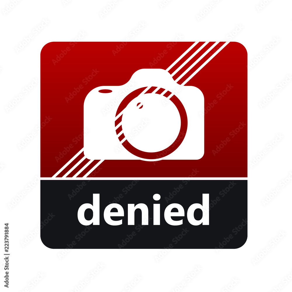 No camera sign with label for print and digital content Stock Vector ...