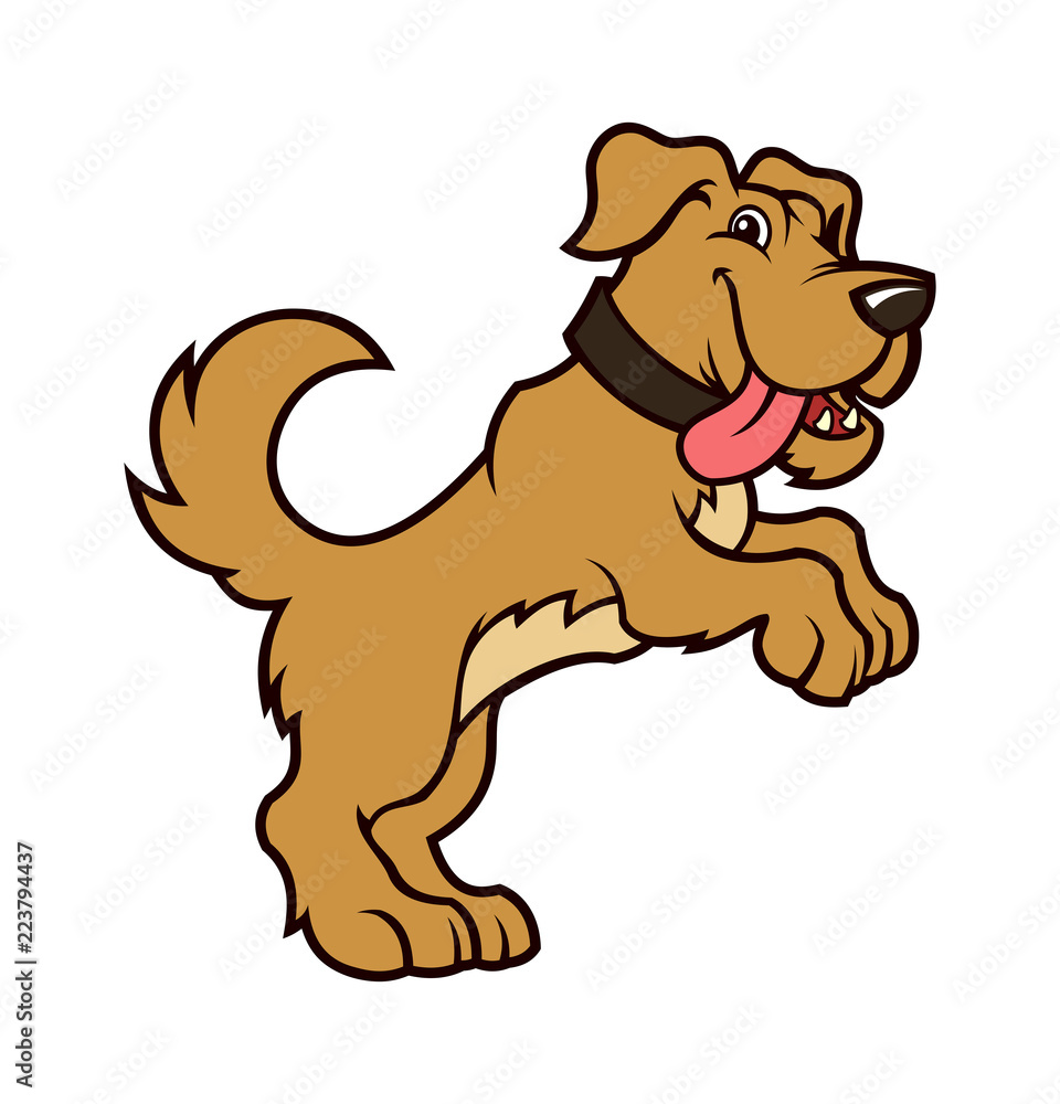 Cartoon dog character standing on hind legs Stock Vector | Adobe Stock