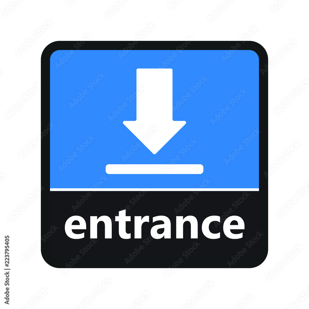 Entrance sign with label for print and digital content Stock Vector ...