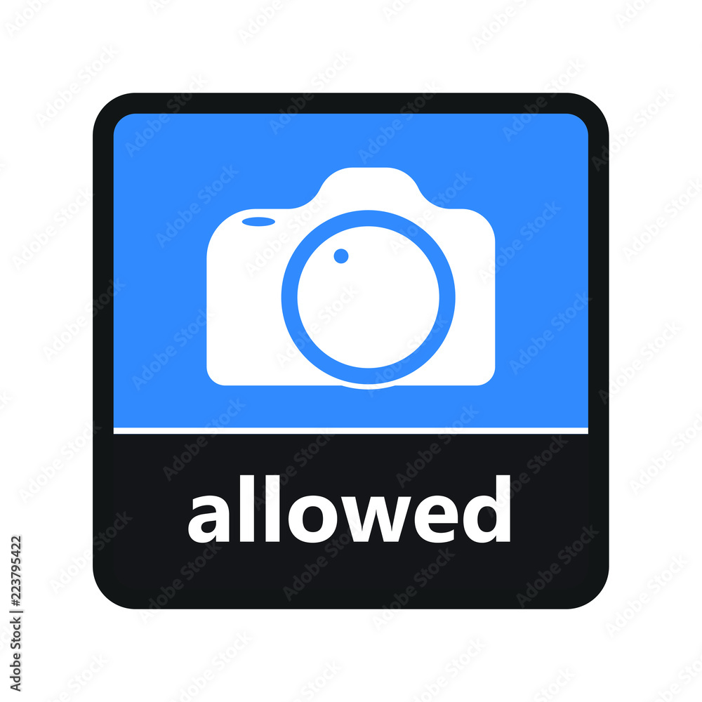 Camera sign with label for print and digital content Stock Vector ...