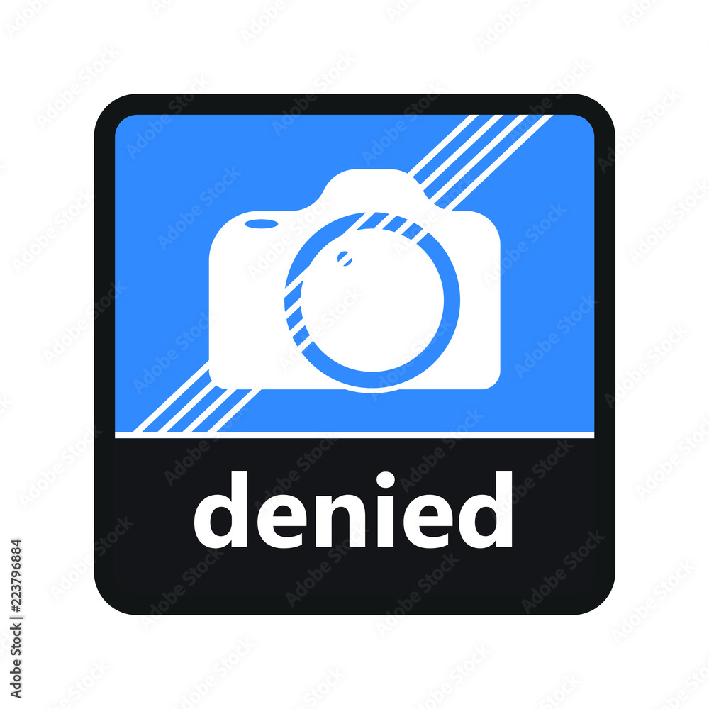 No camera sign with label for print and digital content Stock Vector ...