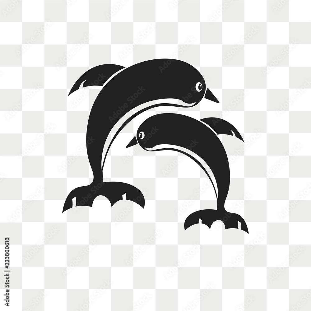 Dolphin vector icon isolated on transparent background, Dolphin logo ...