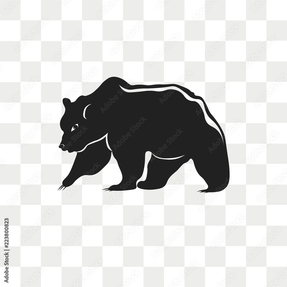 Bear vector icon isolated on transparent background, Bear logo design ...
