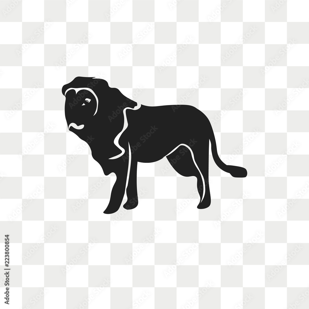 Lion vector icon isolated on transparent background, Lion logo design ...