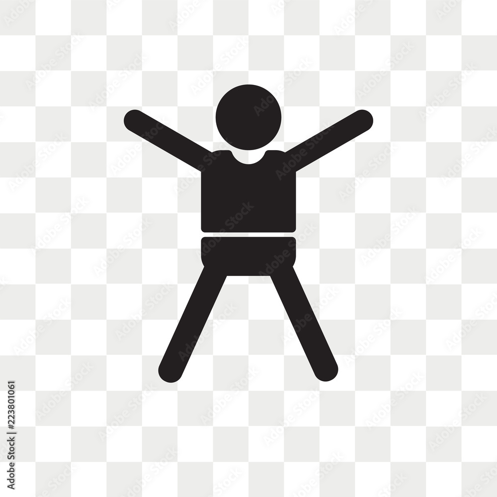 Man with open arms vector icon isolated on transparent background, Man ...