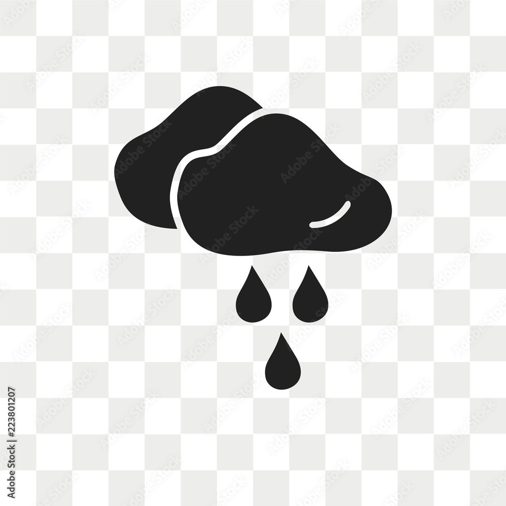 Rain vector icon isolated on transparent background, Rain logo design ...