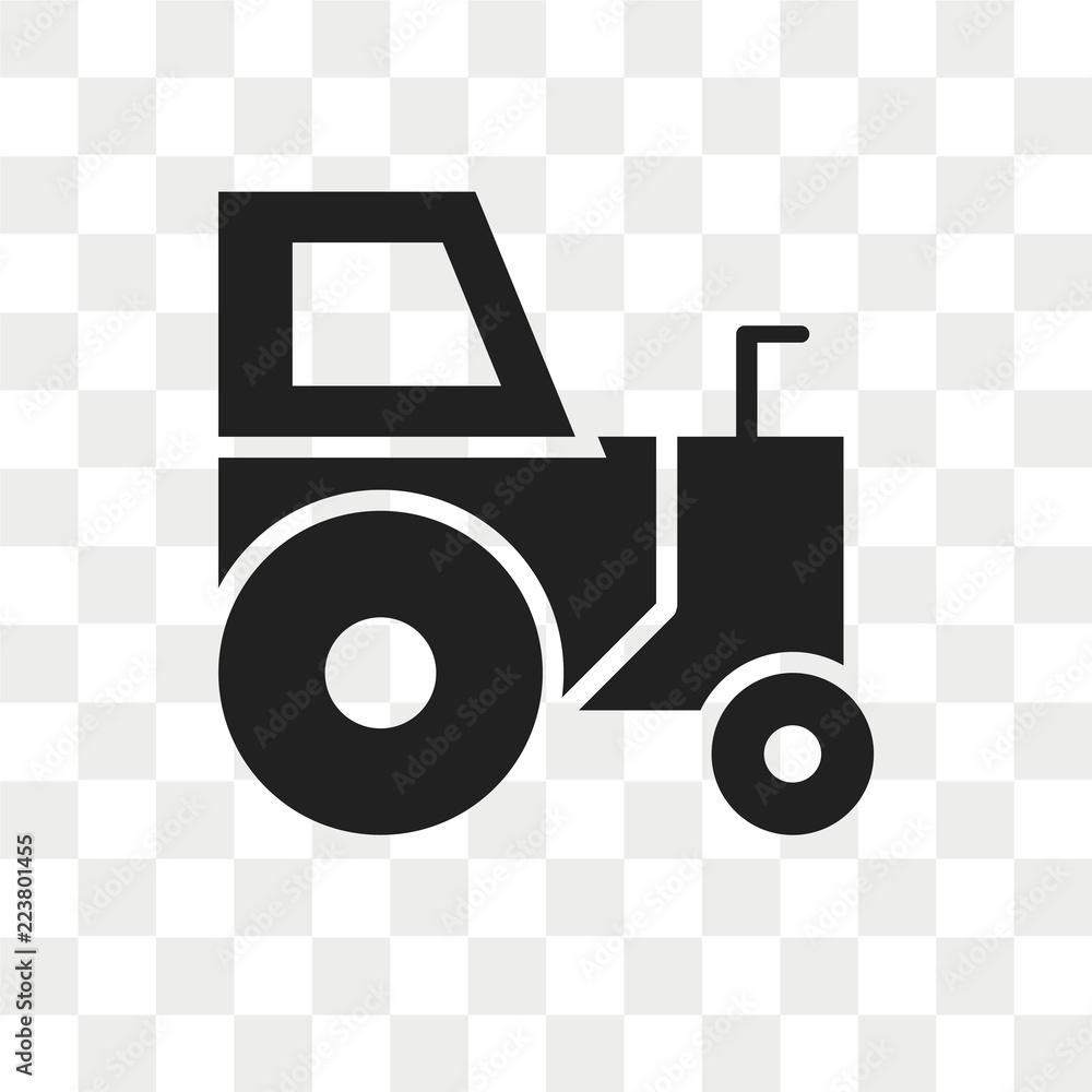Tractor vector icon isolated on transparent background, Tractor logo ...