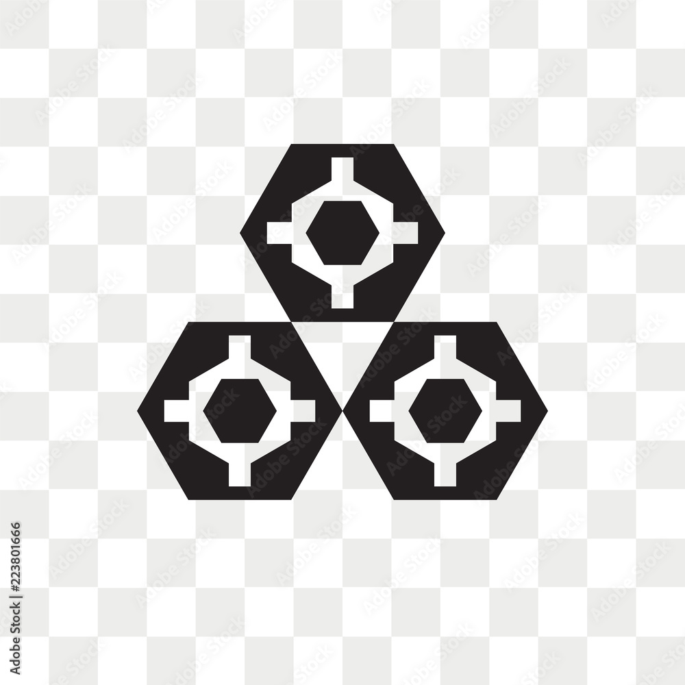 Hexagons vector icon isolated on transparent background, Hexagons logo ...