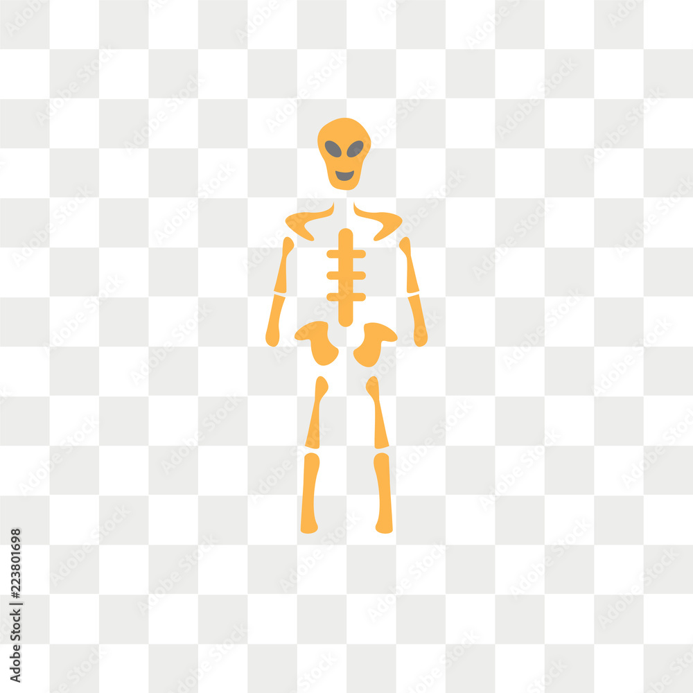 Skeleton vector icon isolated on transparent background, Skeleton logo ...