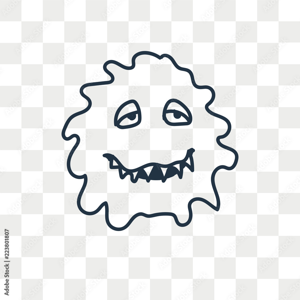 Monster vector icon isolated on transparent background, Monster logo ...