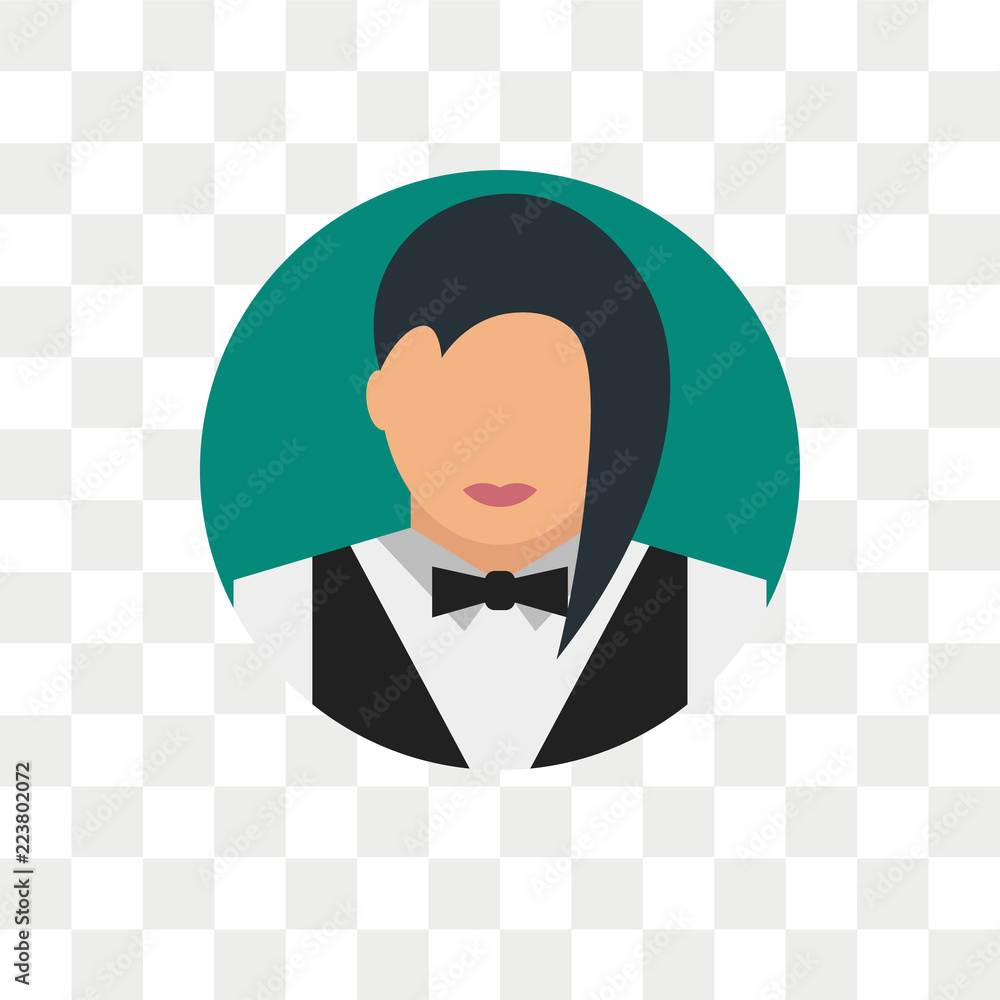 Croupier vector icon isolated on transparent background, Croupier logo ...