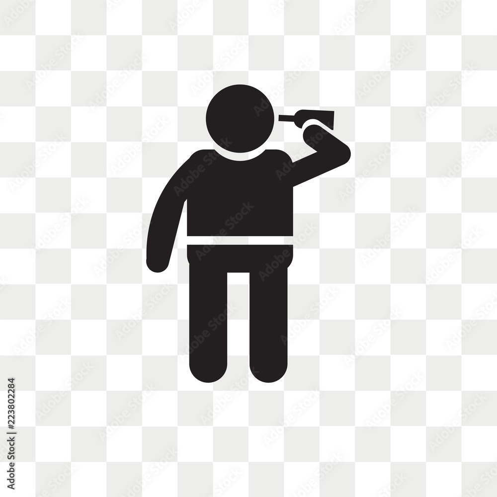 Man drinking vector icon isolated on transparent background, Man ...