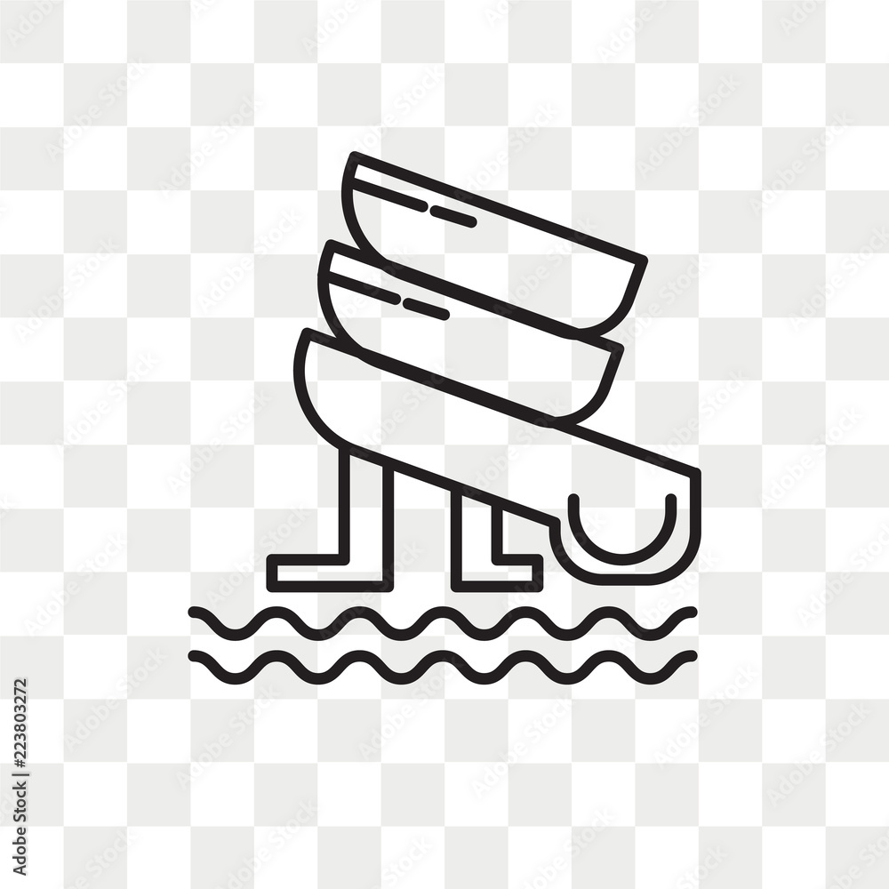 Water Slide vector icon isolated on transparent background, Water Slide ...