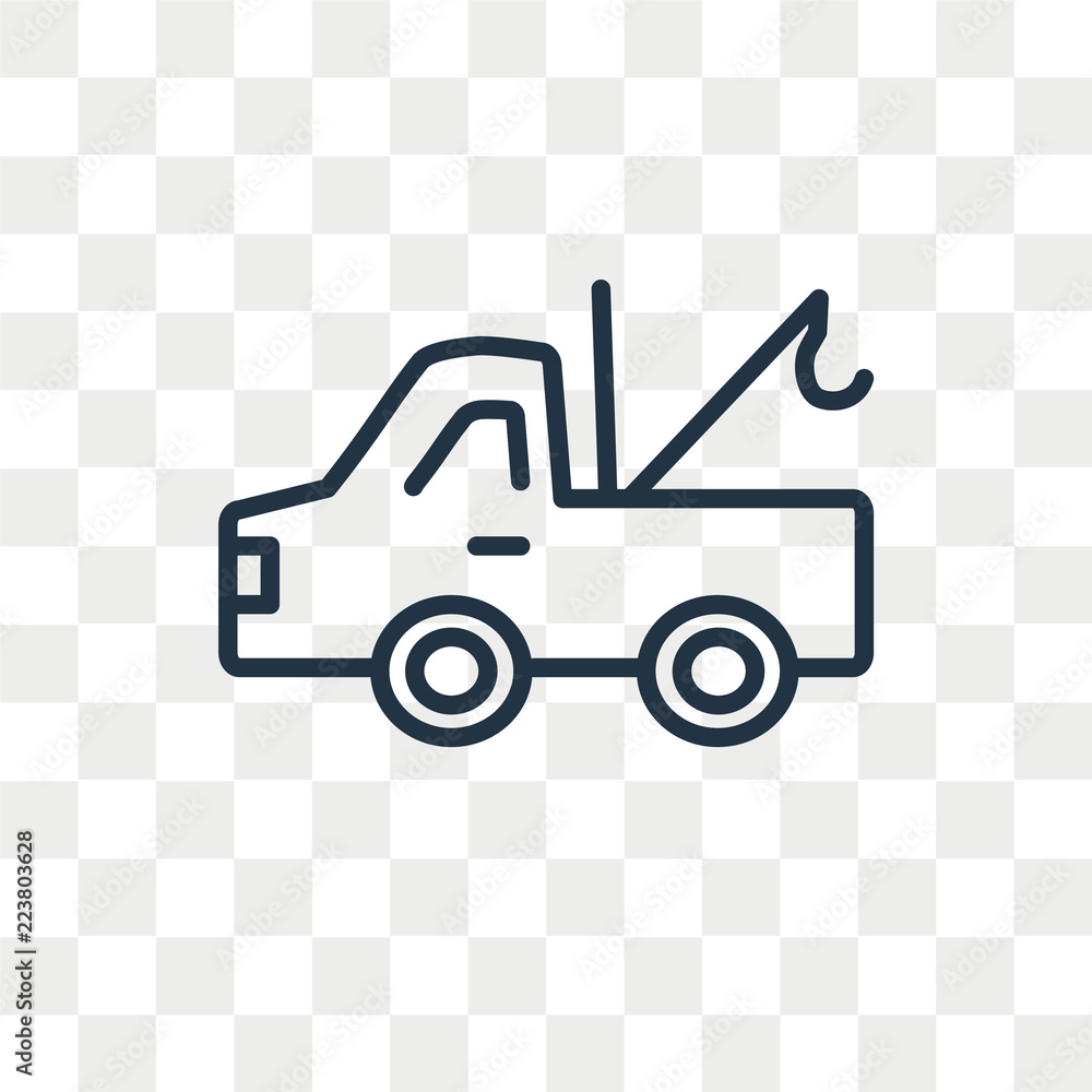 Tow truck vector icon isolated on transparent background, Tow truck ...