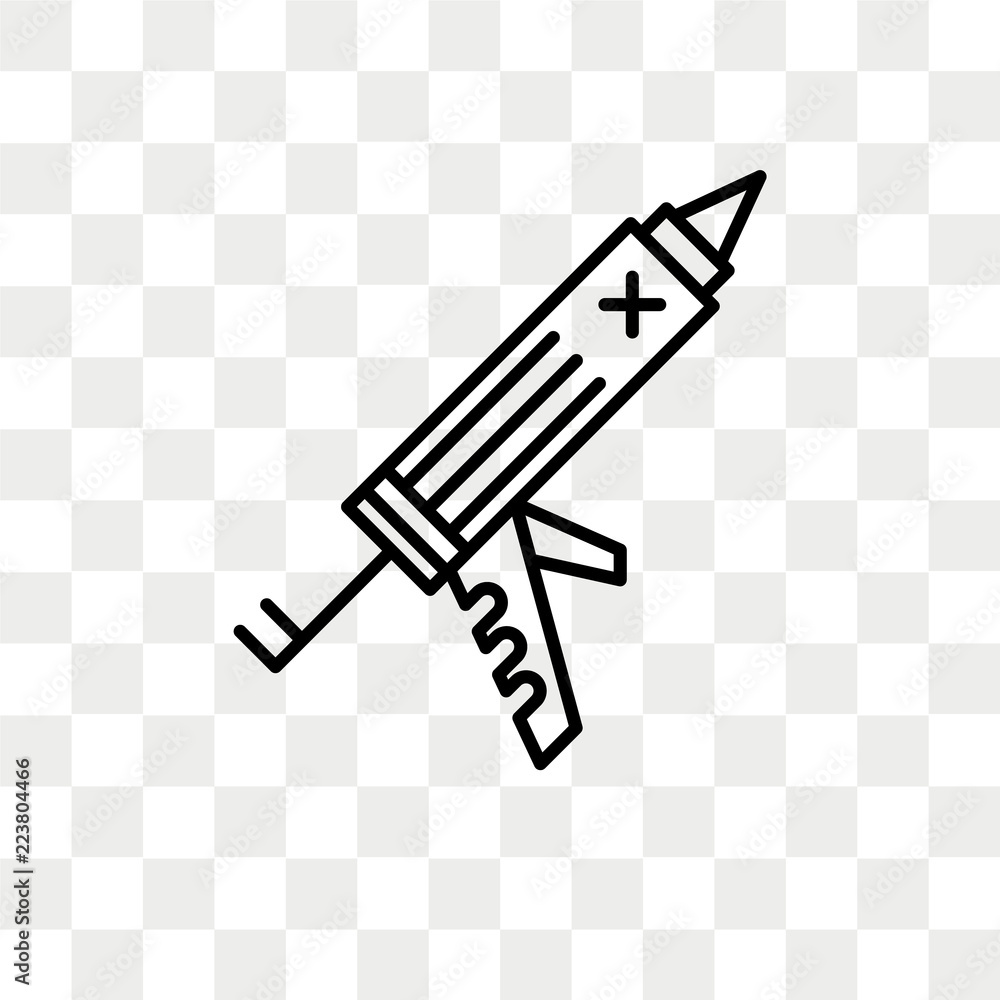 Sealant gun vector icon isolated on transparent background, Sealant gun ...
