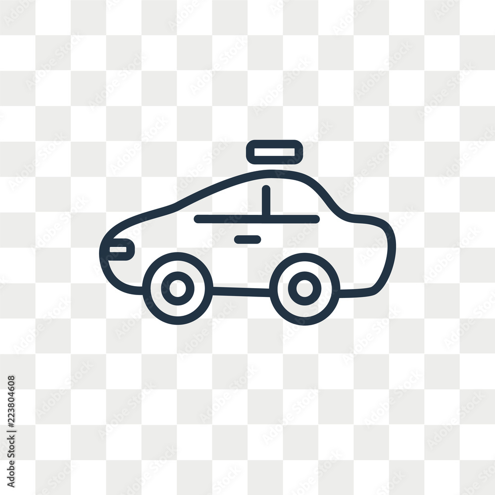 Police car vector icon isolated on transparent background, Police car ...