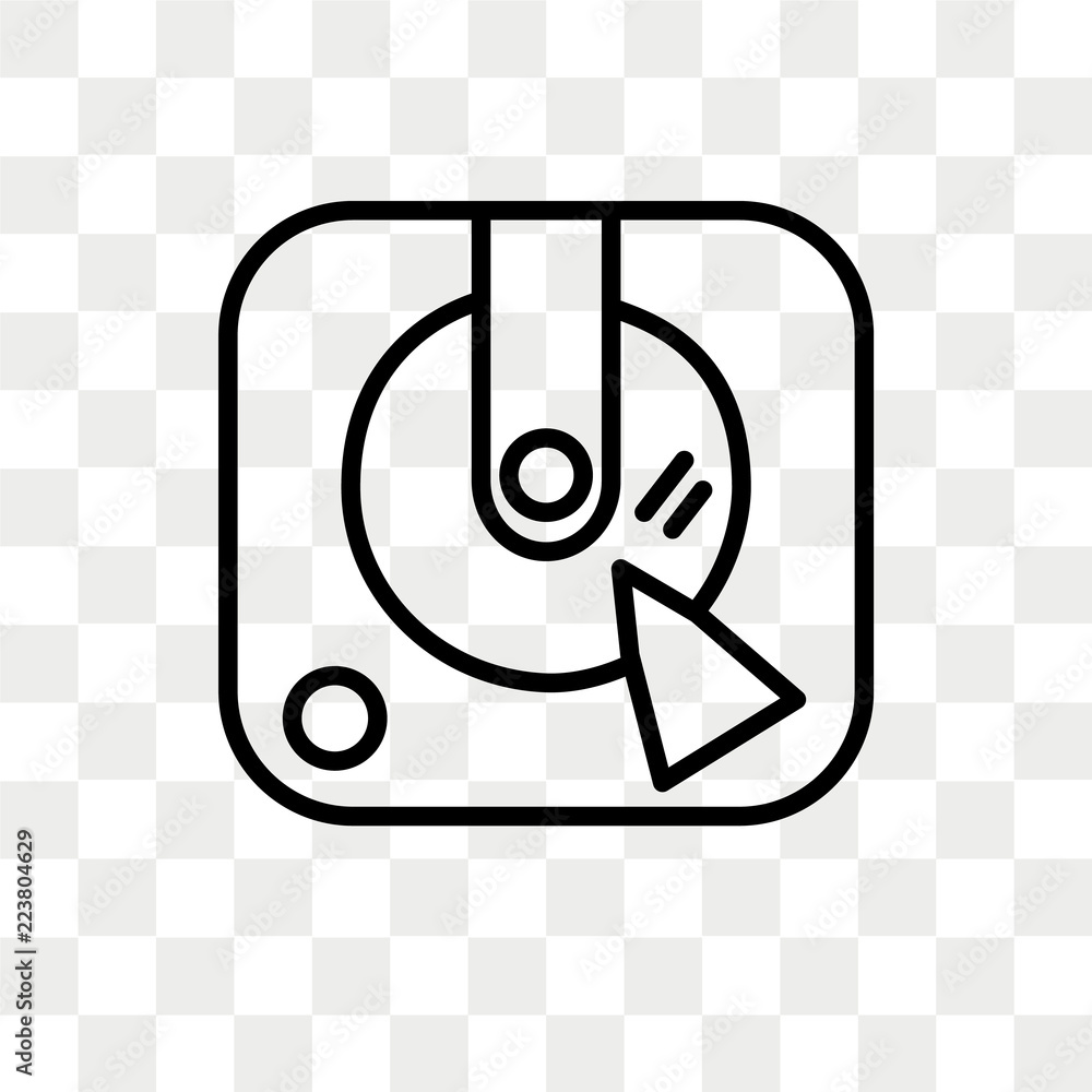 Hard Disk vector icon isolated on transparent background, Hard Disk ...