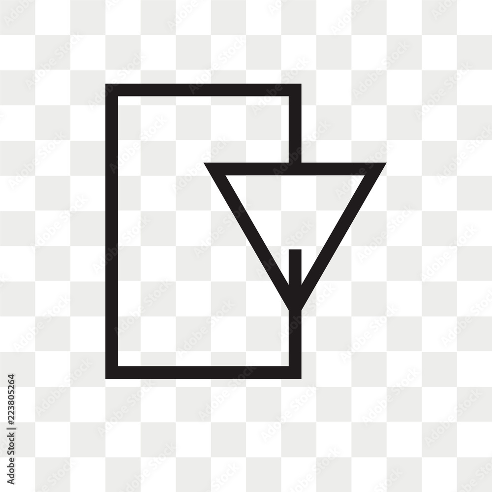 Down arrow vector icon isolated on transparent background, Down arrow ...