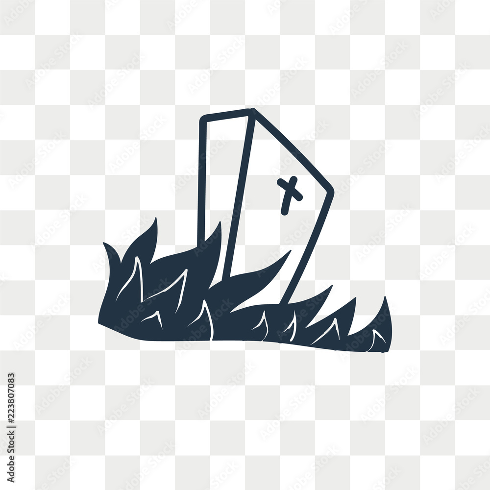 Cemetery vector icon isolated on transparent background, Cemetery logo ...