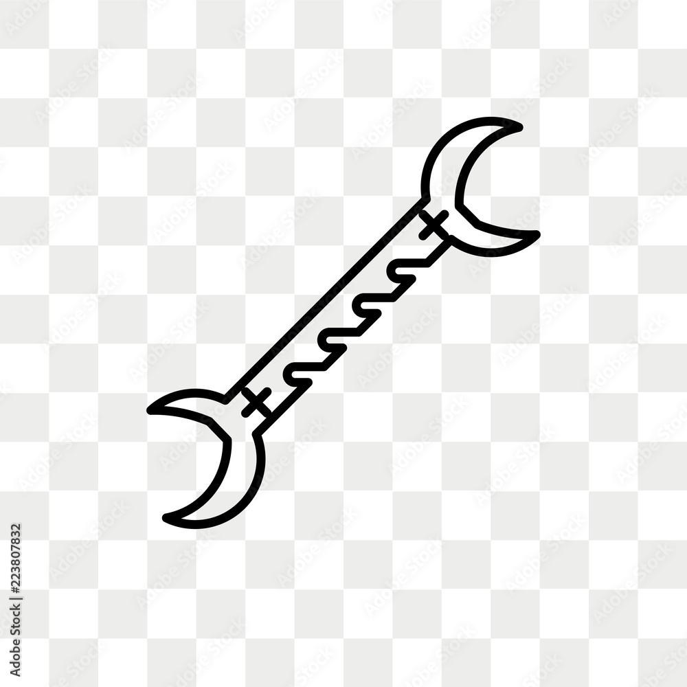 Spanner vector icon isolated on transparent background, Spanner logo ...