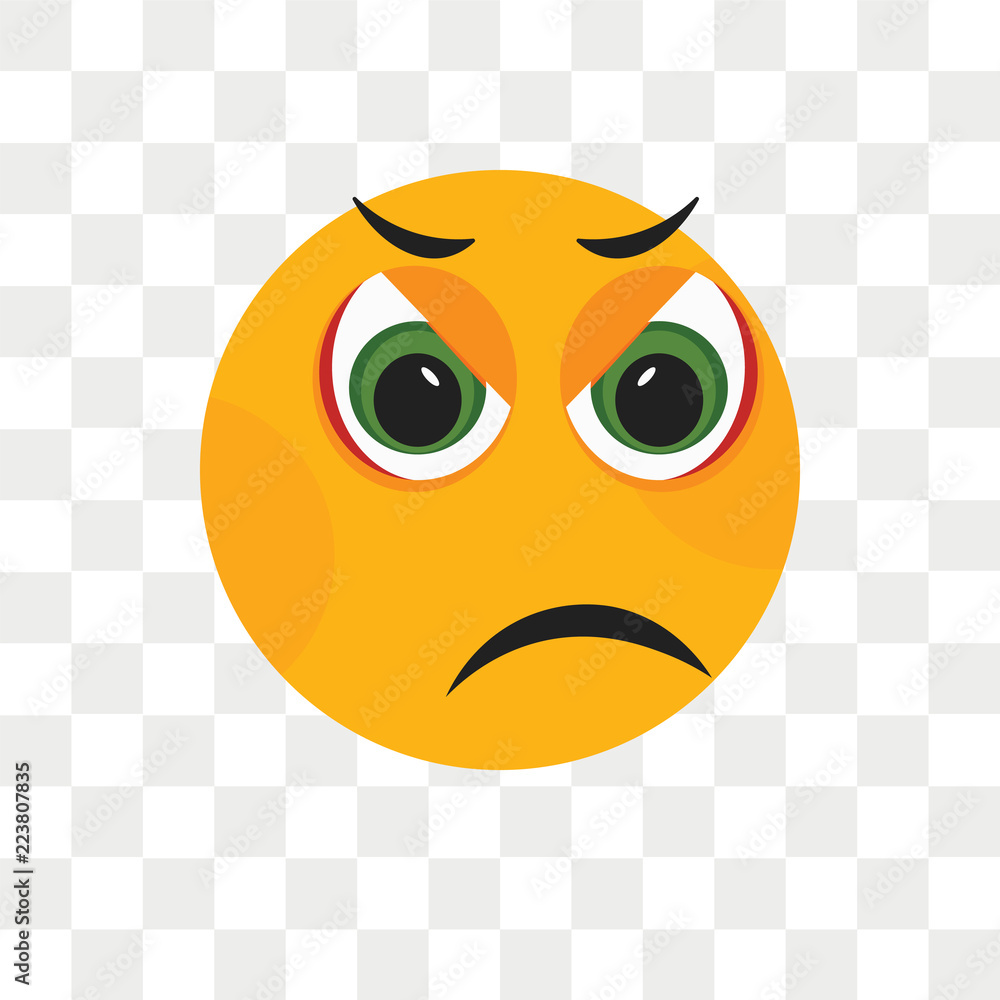 Angry smile vector icon isolated on transparent background, Angry smile ...