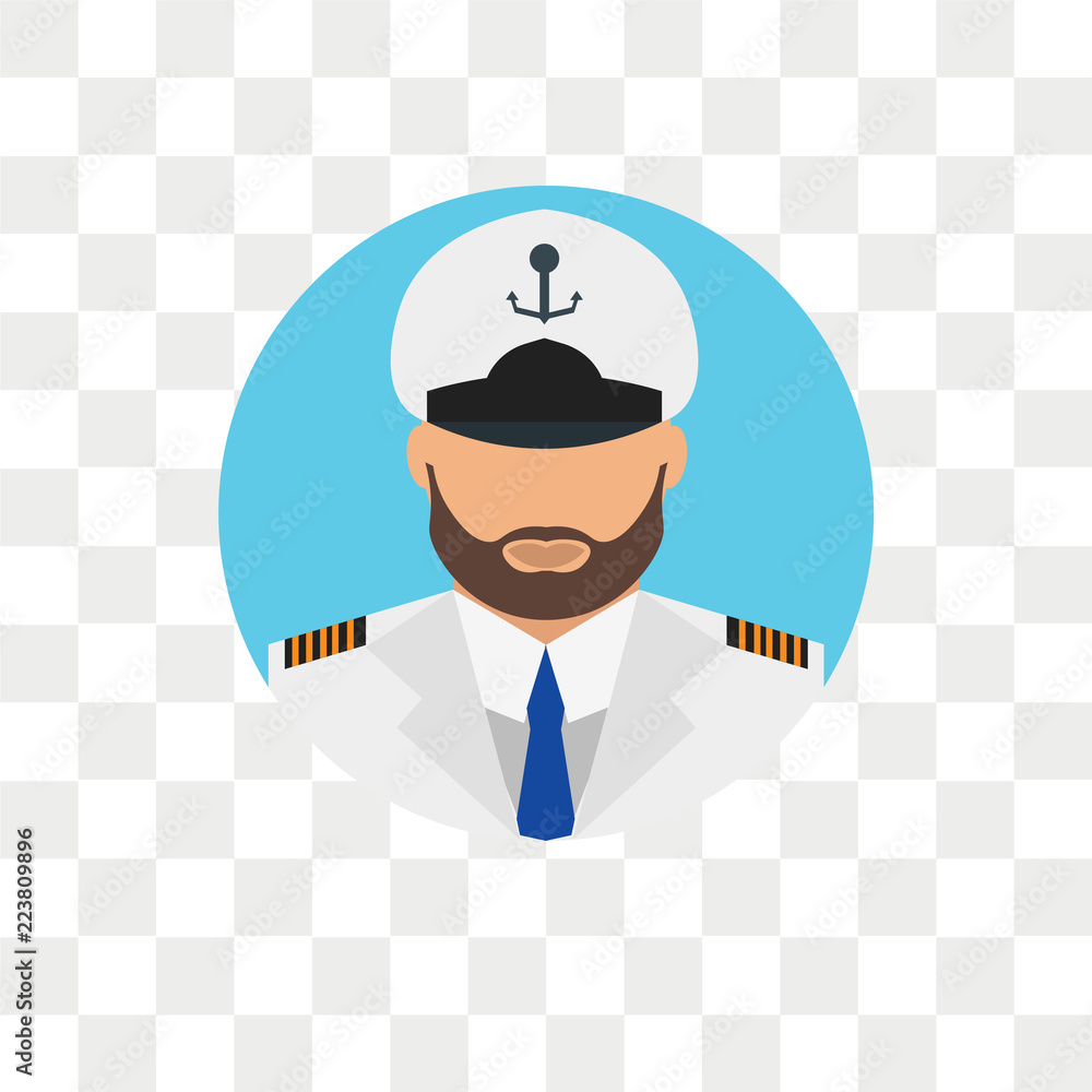 Captain vector icon isolated on transparent background, Captain logo ...
