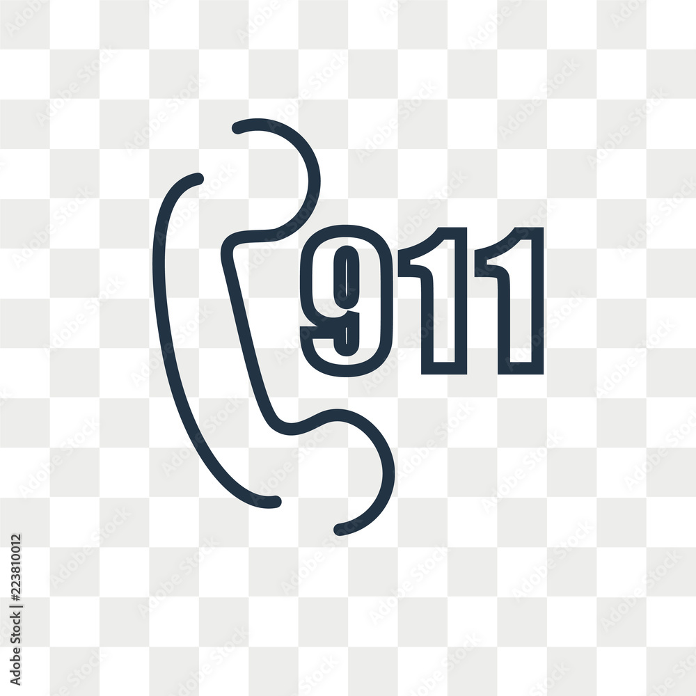 911 vector icon isolated on transparent background, 911 logo design ...