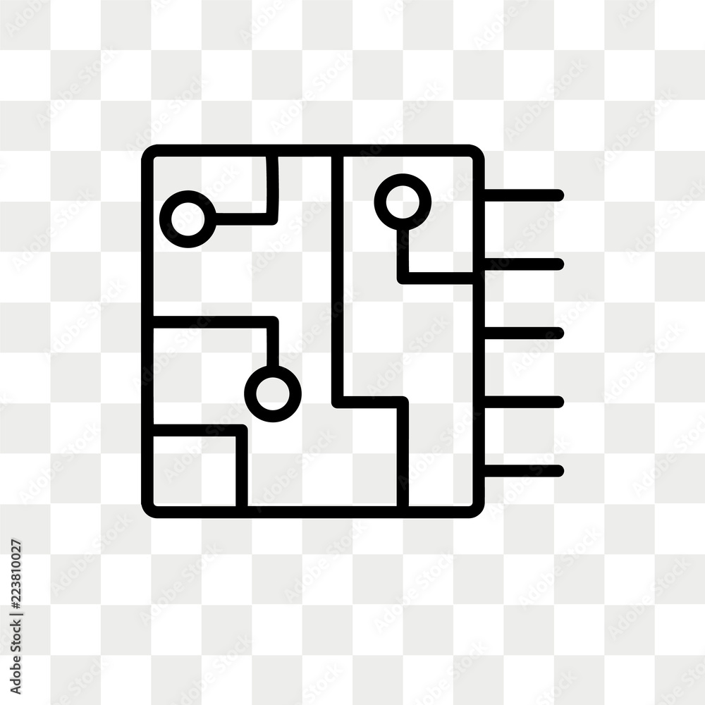 Square Chip vector icon isolated on transparent background, Square Chip ...